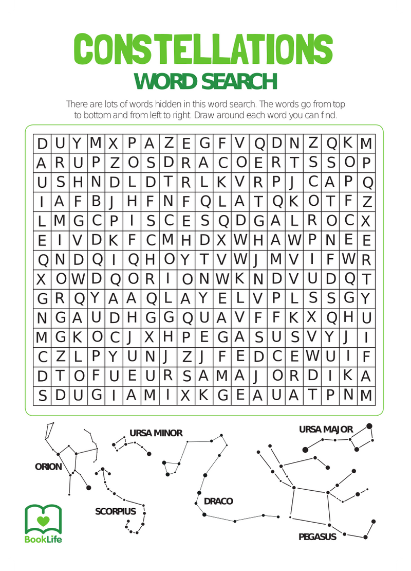 Free Constellation Word Search | BookLife